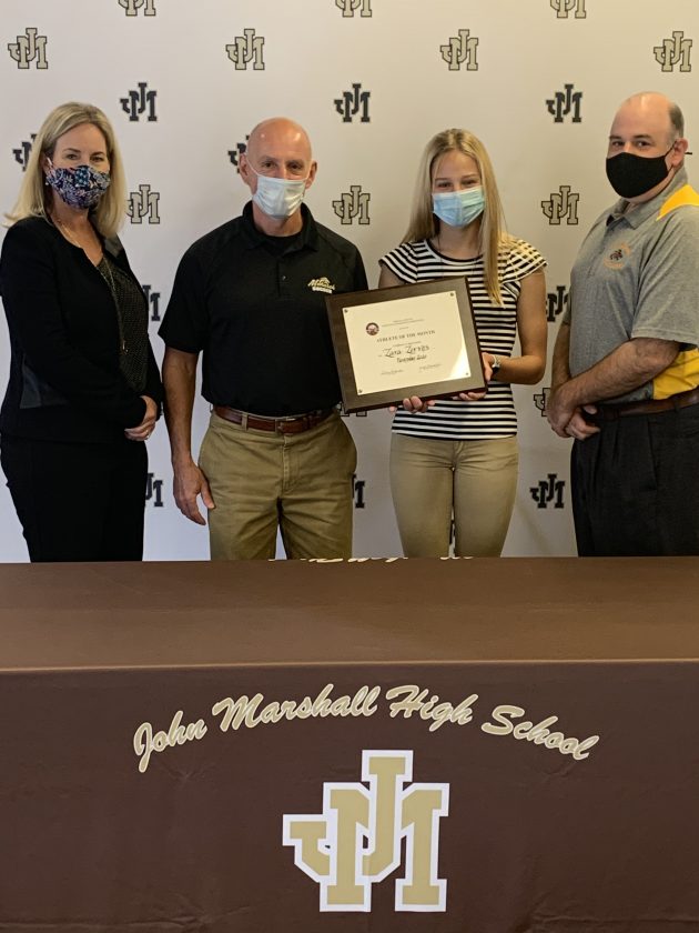 John Marshall’s Zara Zervos Honored by Elks | News, Sports, Jobs - The ...